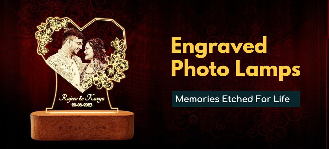 Engraved Acrylic Lamps with Wooden Base | Personalized Gifts by Zoci Voci