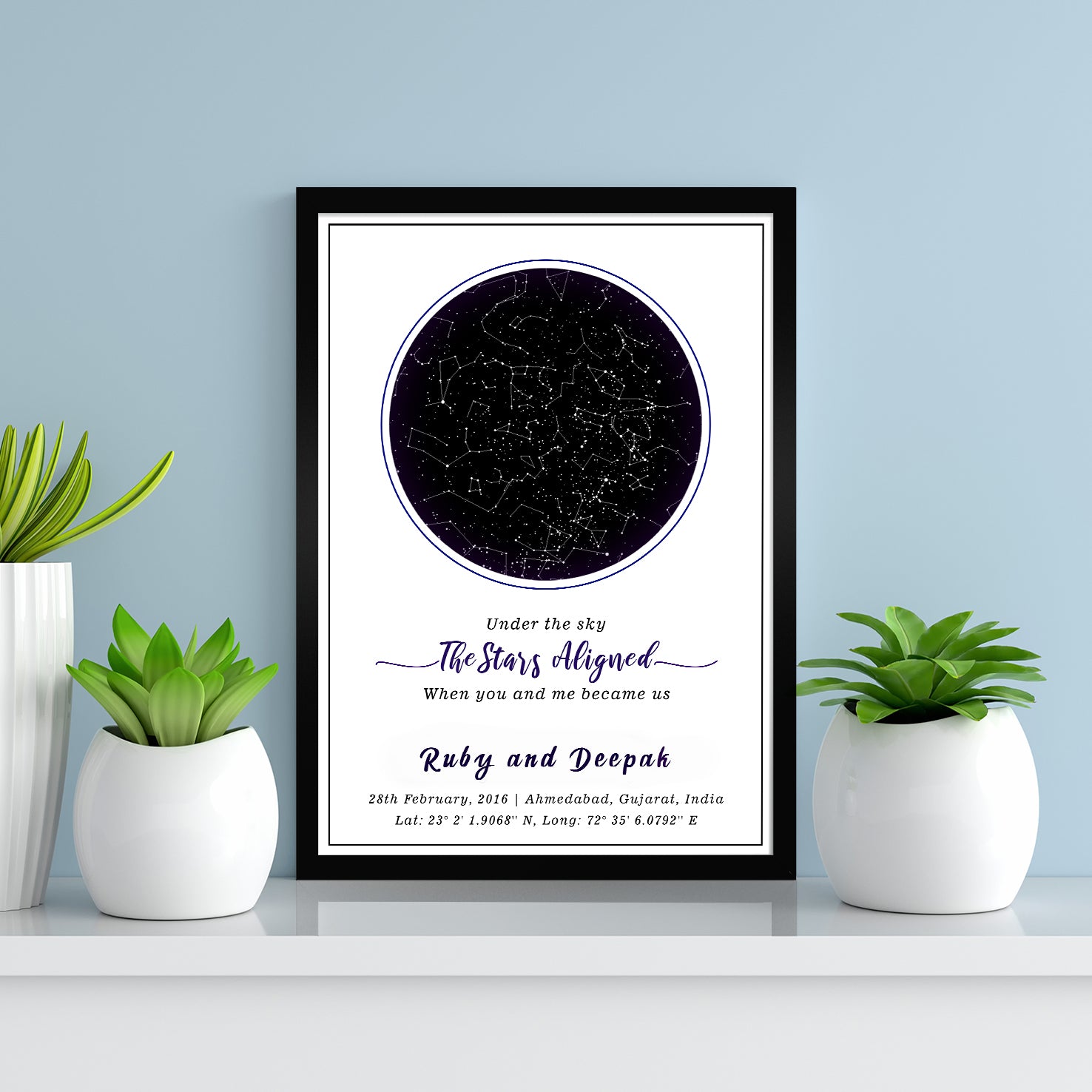 Stellar Love: Personalized Star Map Frame – Zoci Voci