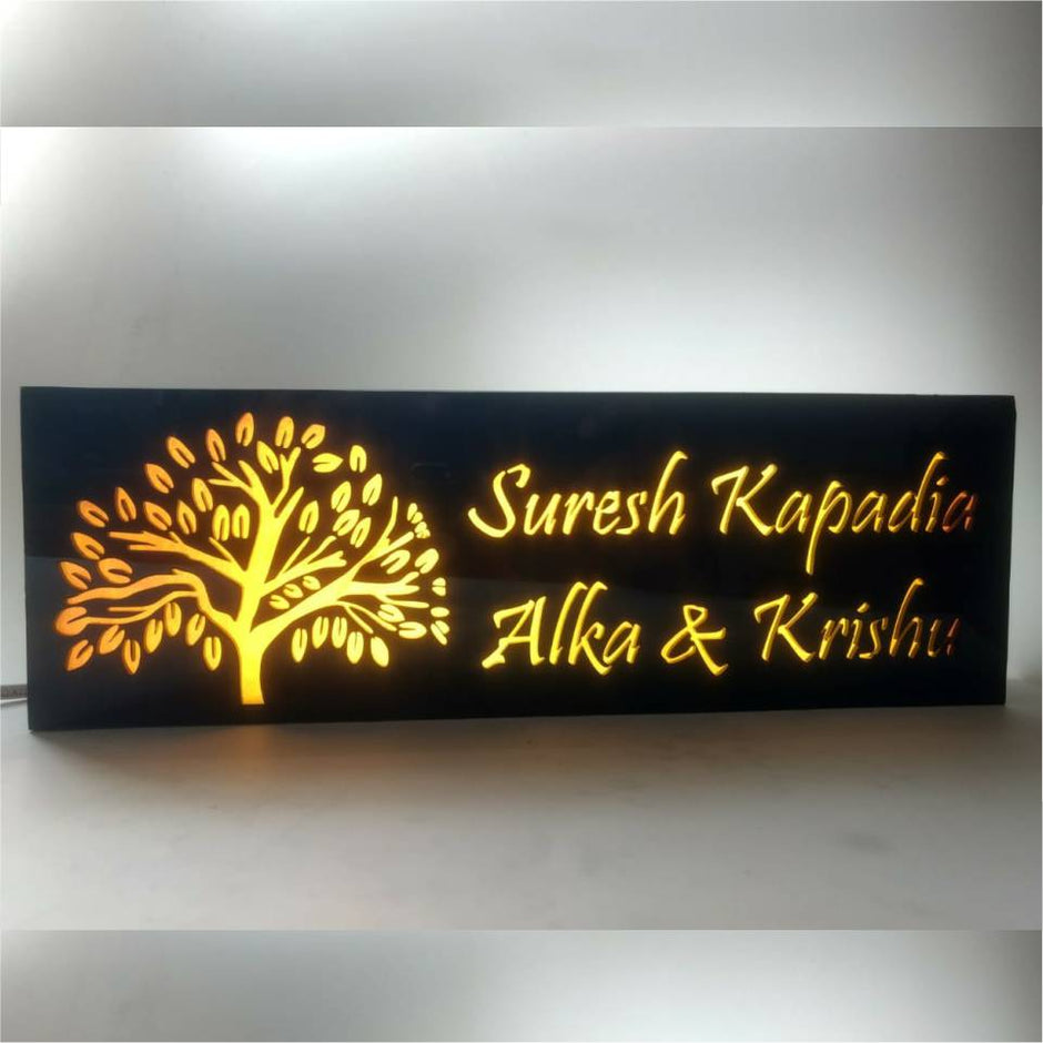 LED Name Plates | Backlit Acrylic & Wooden Name Boards – Zoci Voci